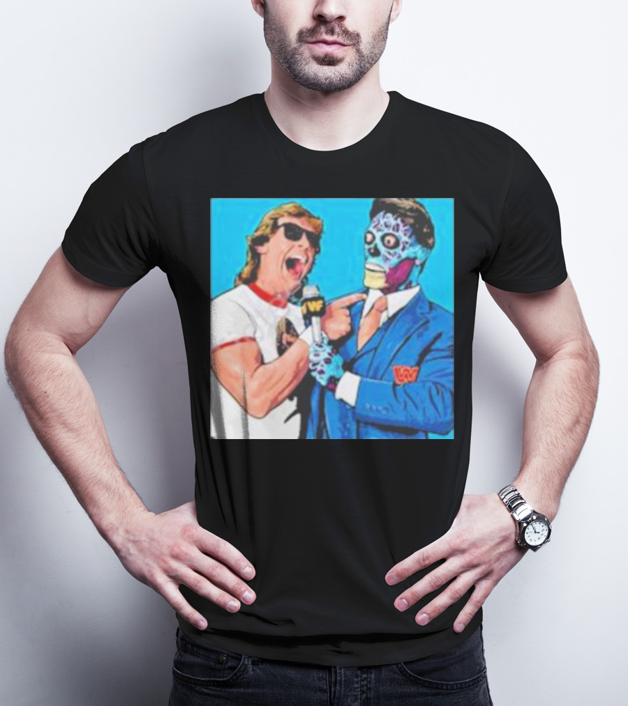 SquaredCircle They Live Wrestling Parody Comic T-Shirt