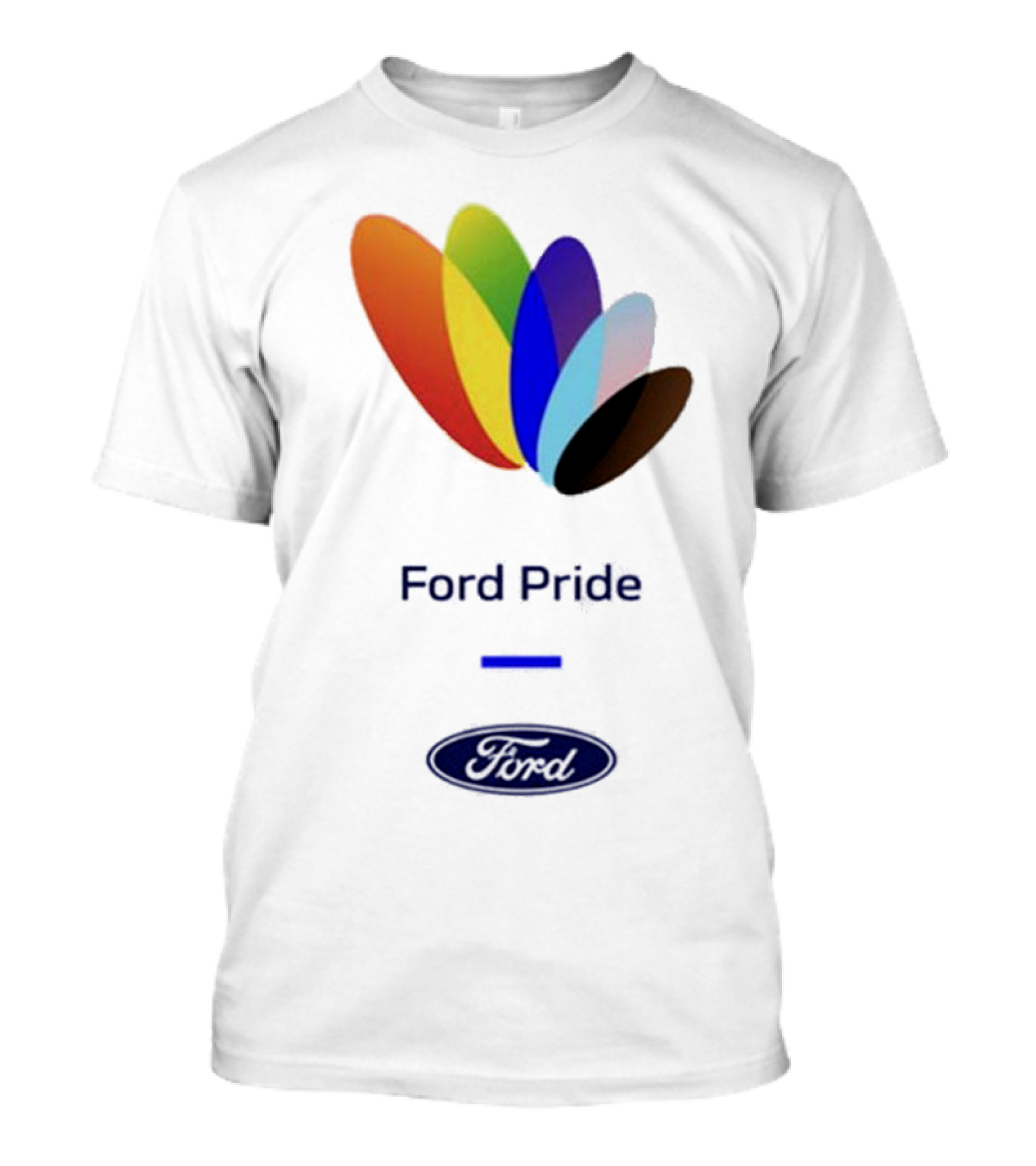 Ford Pride Typography Over Rainbow Petals T-Shirt