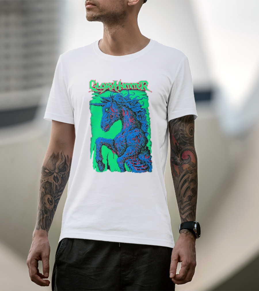 Gloryhammer Glowing Zombie Unicorn T-Shirt