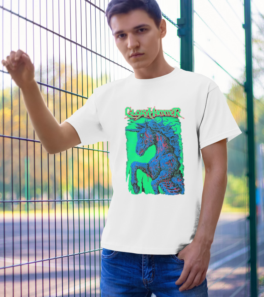Gloryhammer Glowing Zombie Unicorn T-Shirt