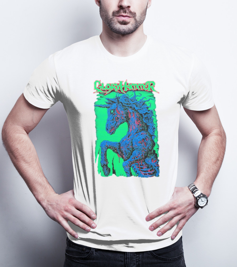 Gloryhammer Glowing Zombie Unicorn T-Shirt