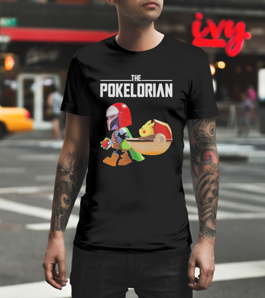 THE POKELORIAN Pikachu Yoda Parody Pop Culture Crossover T-Shirt