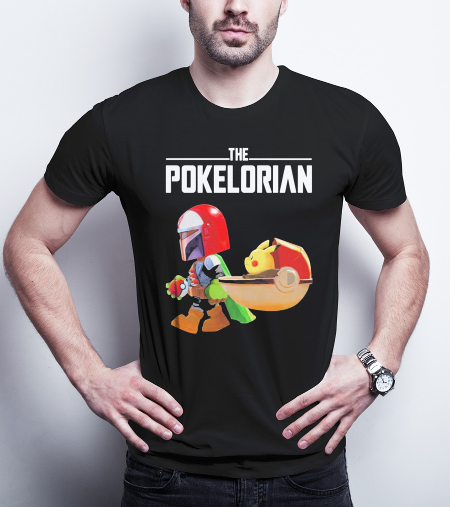 THE POKELORIAN Pikachu Yoda Parody Pop Culture Crossover T-Shirt