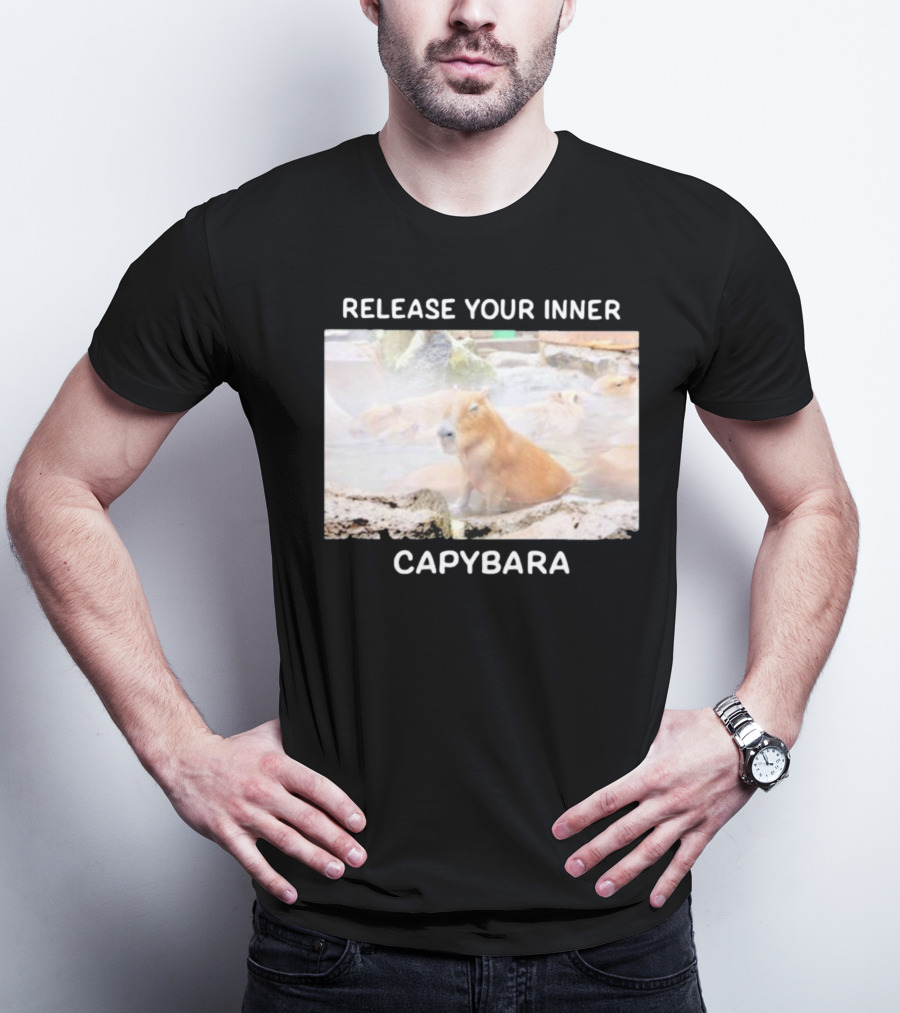Gaijin Mommy Relaxation Vibes Release Your Inner Capybara Hot Springs T-Shirt