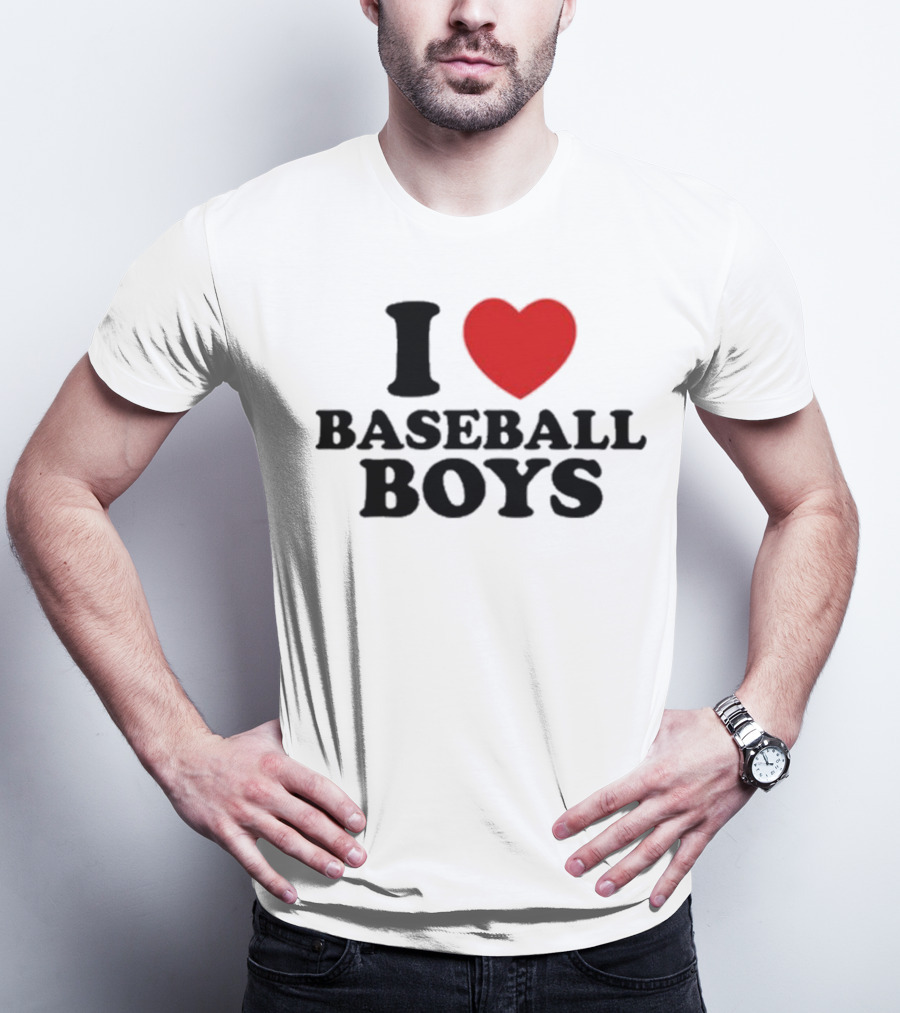 I Love Heart Baseball Boys T-Shirt