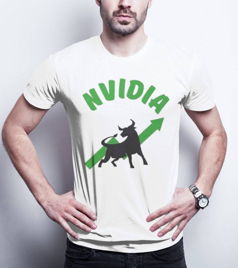 Nvidia Stock Bullish With Upward Arrow And Bull T-Shirt