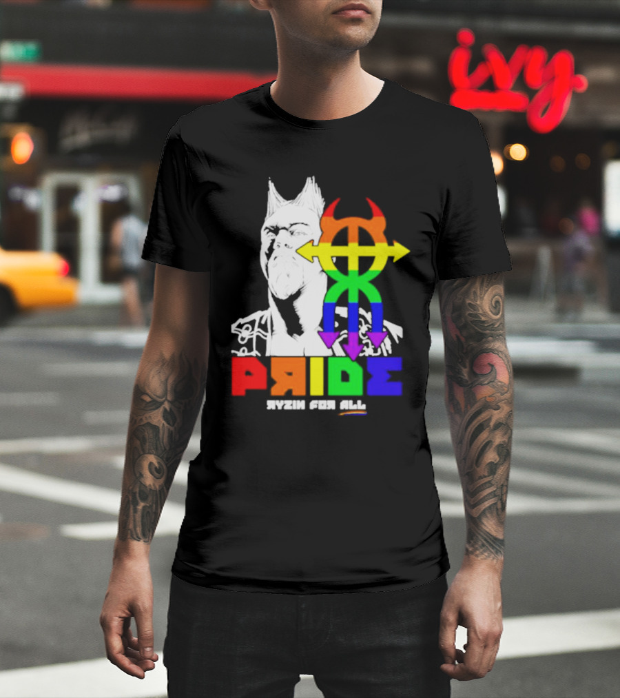 Pride Ryzin For All Rainbow Symbol With Warrior T-Shirt