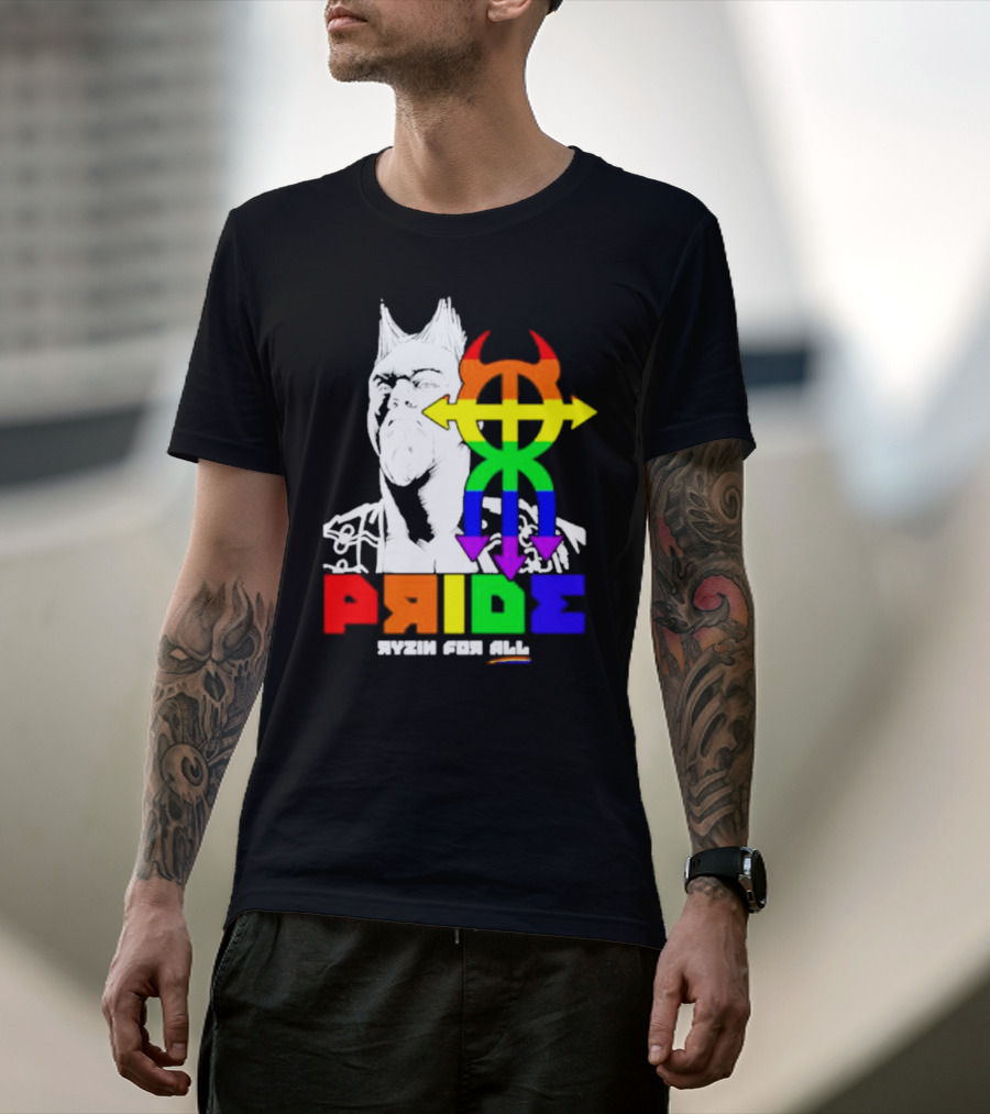 Pride Ryzin For All Rainbow Symbol With Warrior T-Shirt