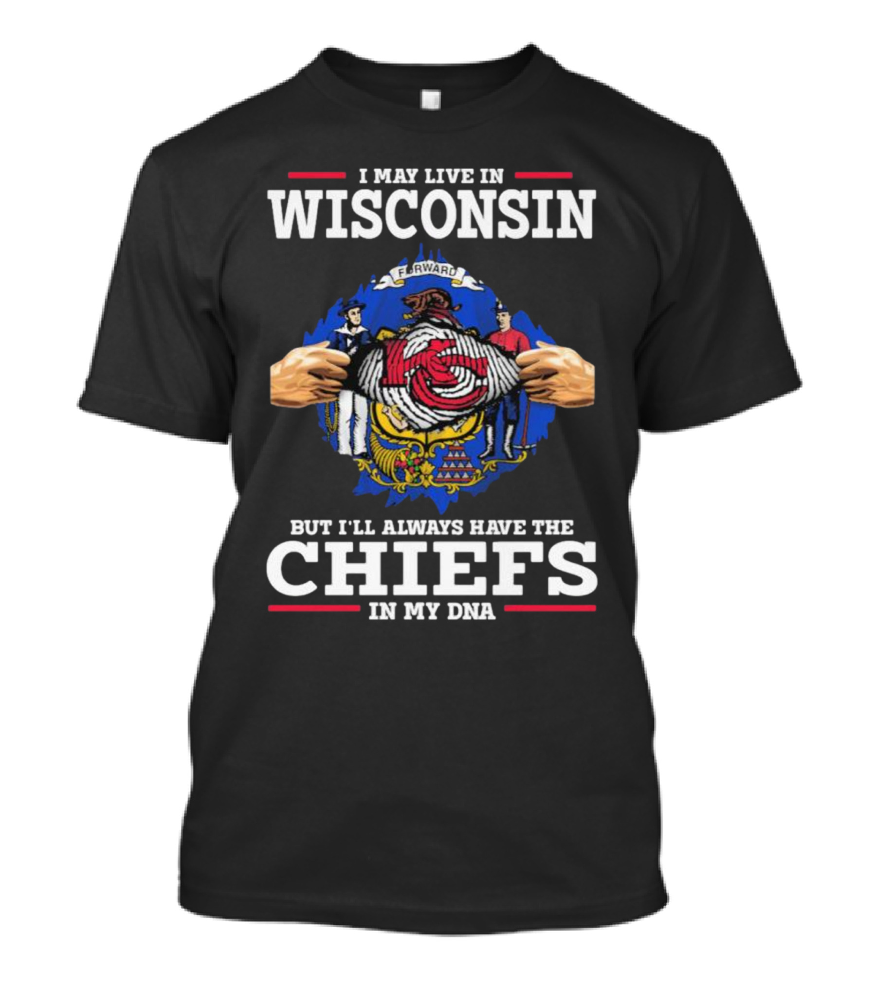 Wisconsin Resident With Kansas City Chiefs In DNA T-Shirt
