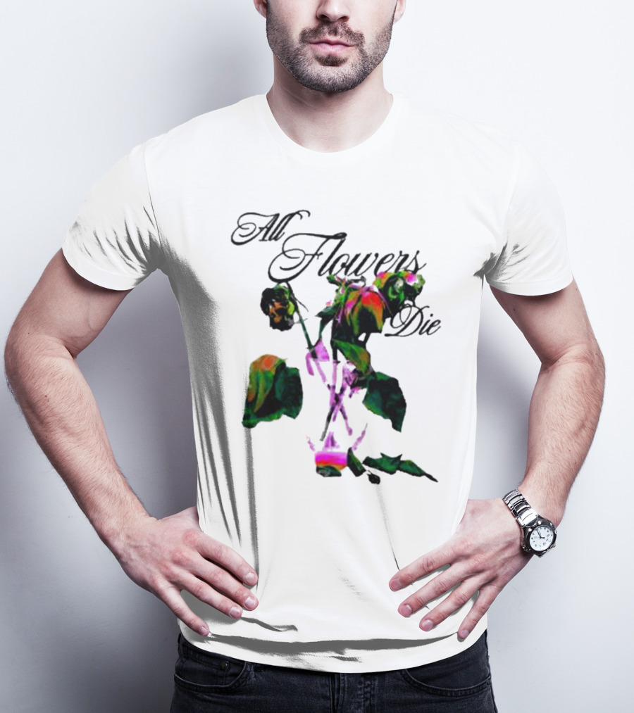 All Flowers Die Ekos Bigcartel Store Multicolored Wilted Roses T-Shirt