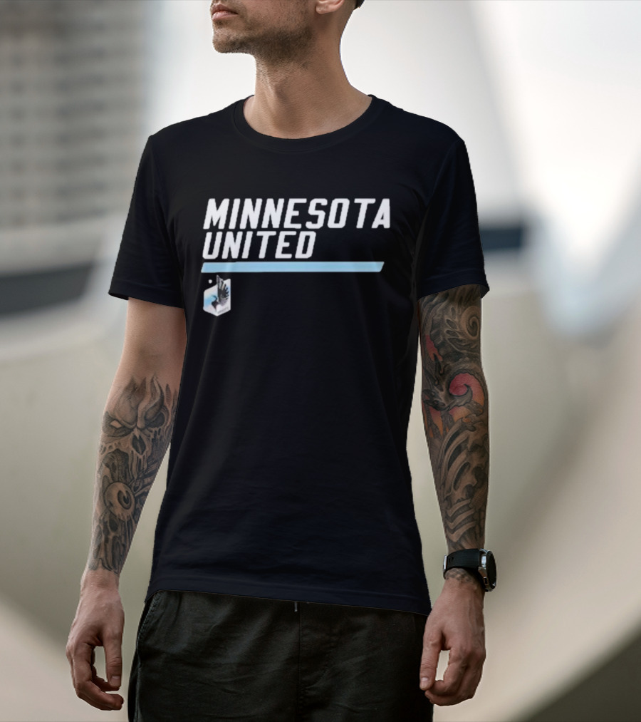 Minnesota United FC Logo With Blue Slant And Text T-Shirt