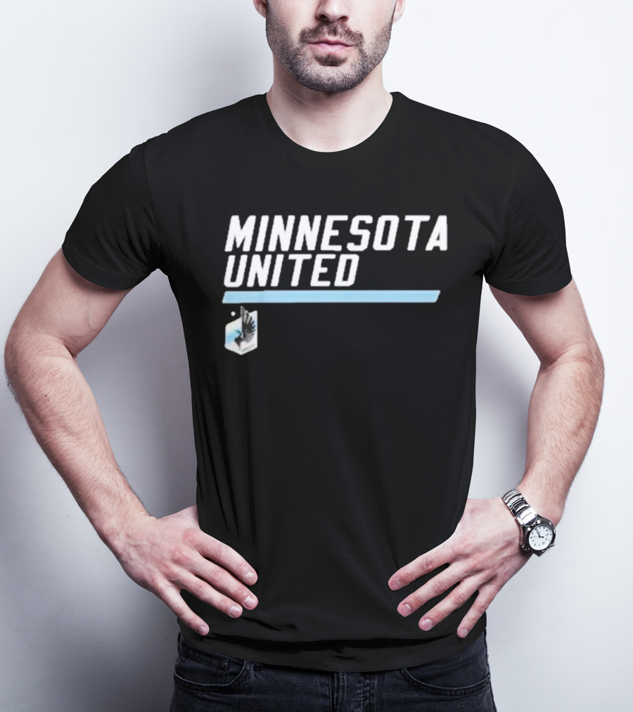 Minnesota United FC Logo With Blue Slant And Text T-Shirt