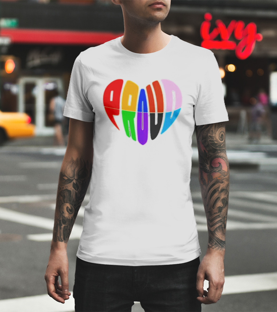 Proud Progress Heart Rainbow Colors T-Shirt