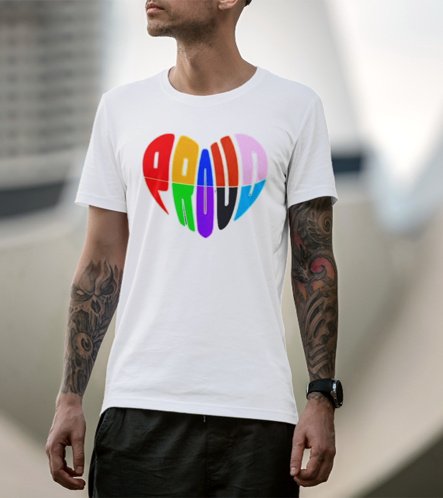Proud Progress Heart Rainbow Colors T-Shirt