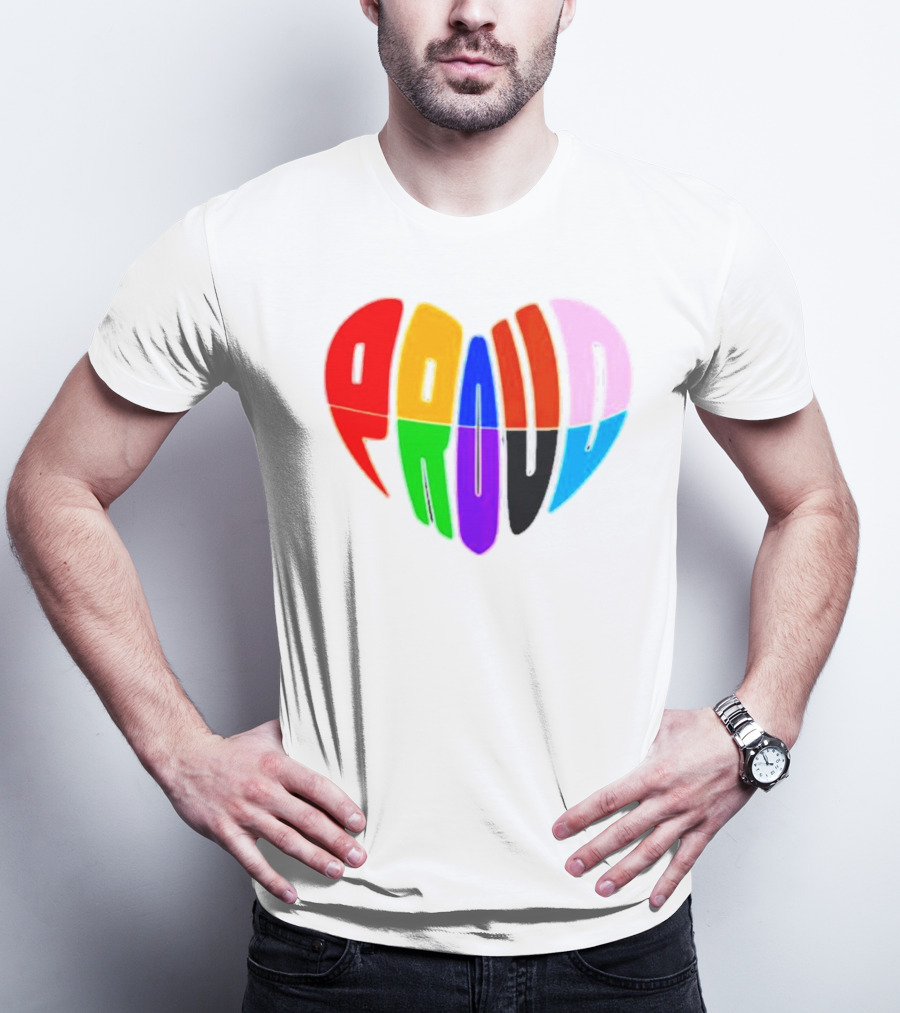 Proud Progress Heart Rainbow Colors T-Shirt