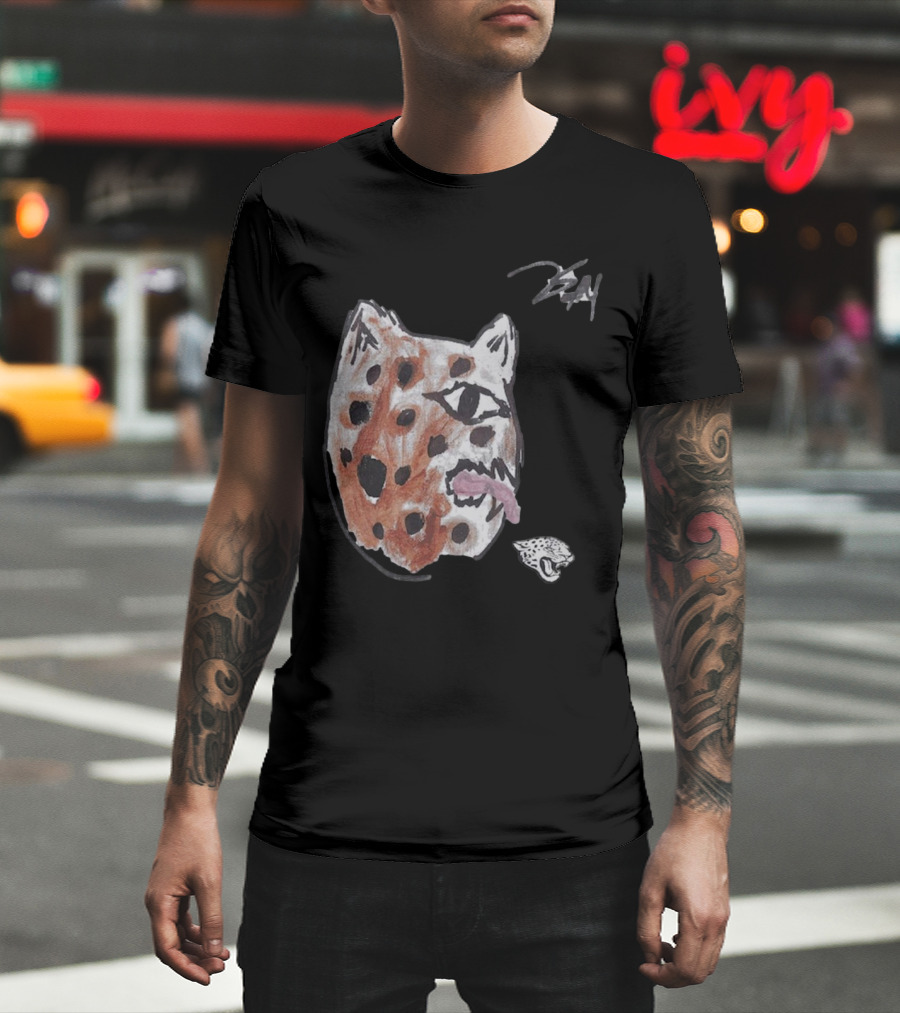 Jacksonville Jaguars Artwork By Tank Bigsby Featuring Stylized Jag Head T-Shirt