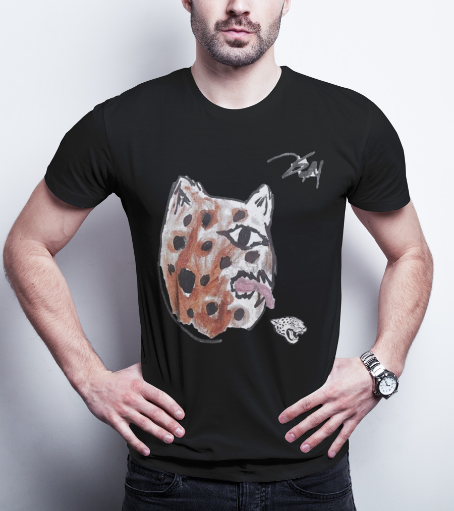Jacksonville Jaguars Artwork By Tank Bigsby Featuring Stylized Jag Head T-Shirt