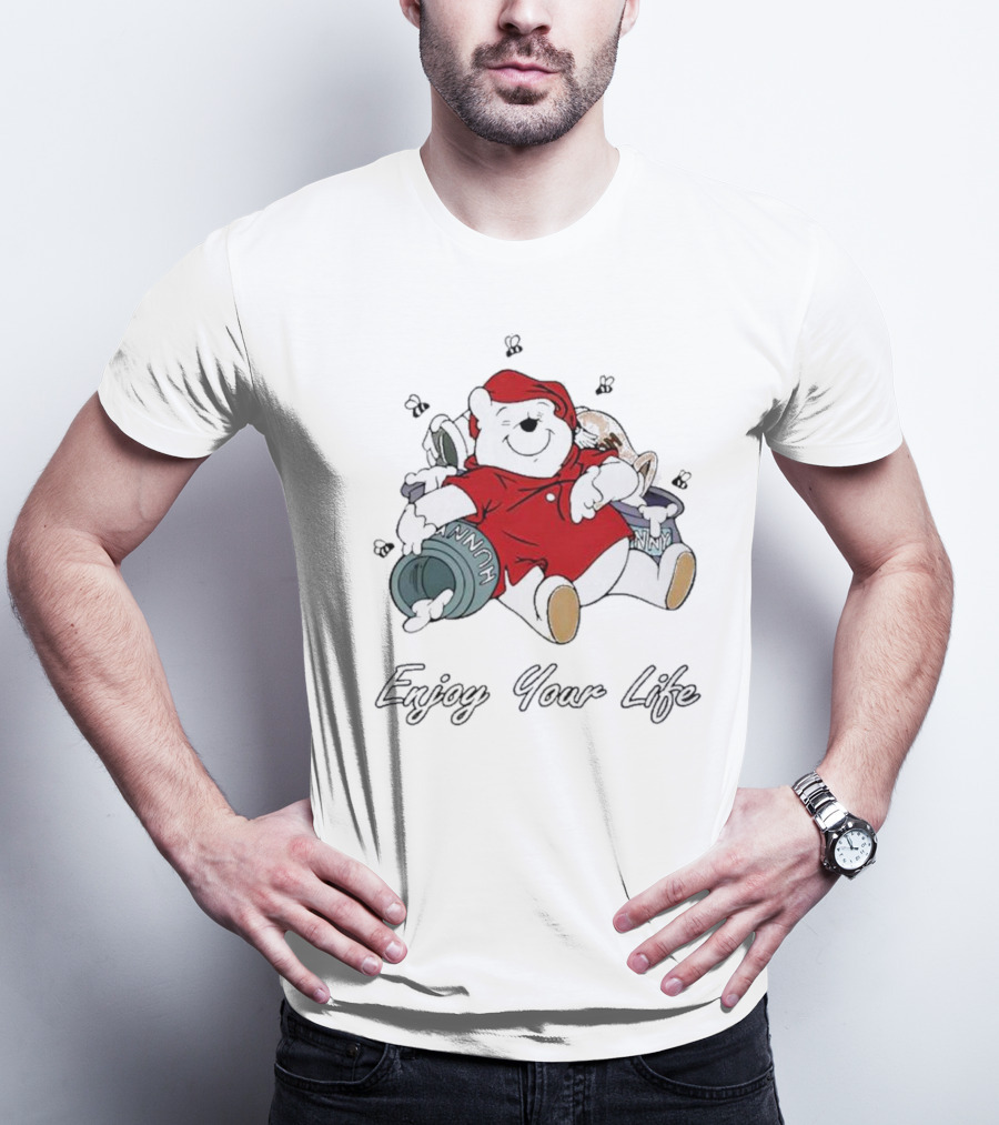 Bear Enjoy Your Life Hunny Pots Red T-Shirt