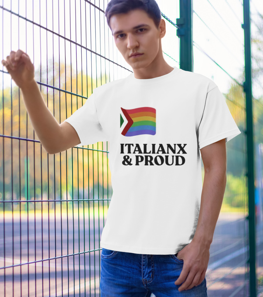 Italianx And Proud Rainbow Flag Pride T-Shirt