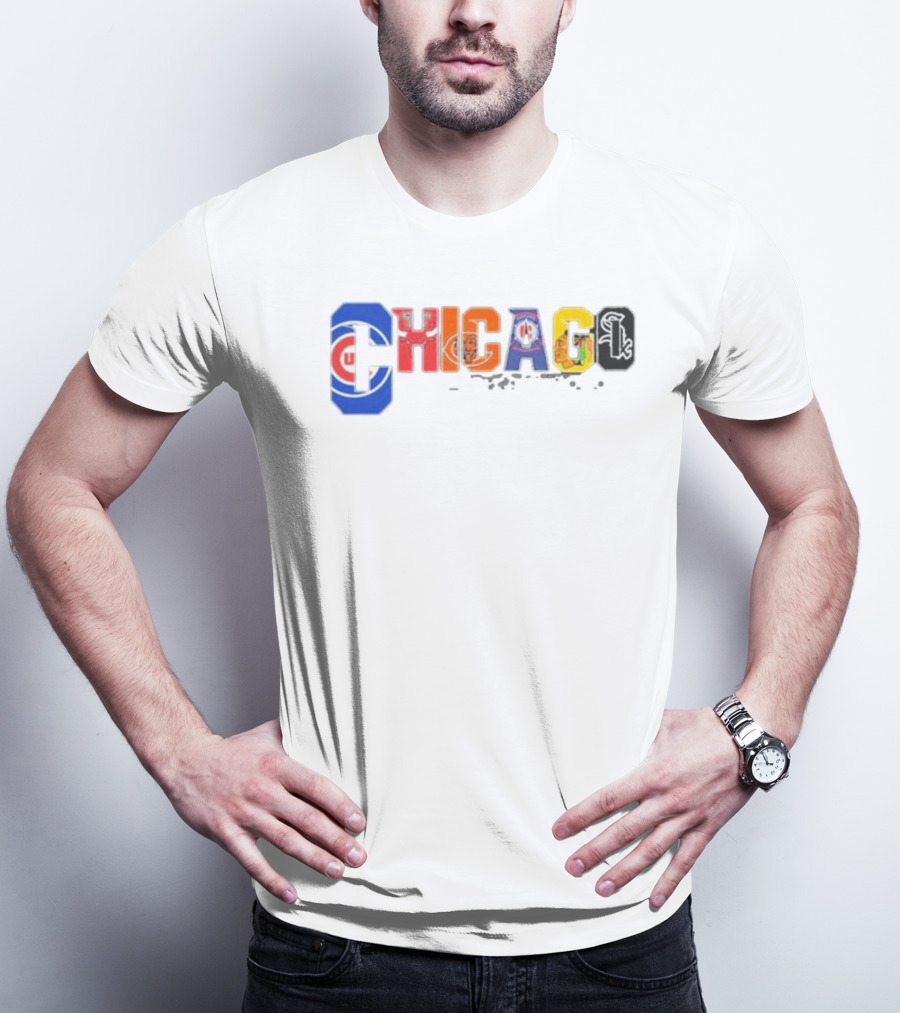 Chicago Sports Teams Logos Collage T-Shirt