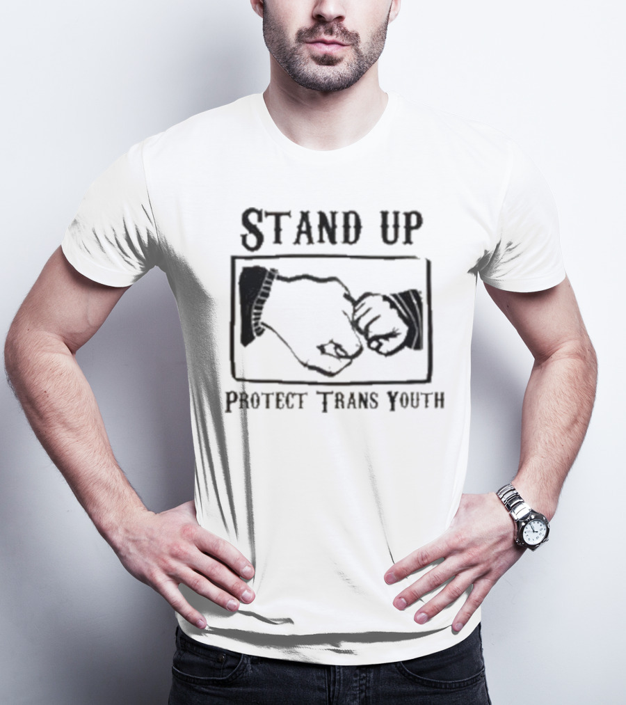 Stand Up Protect Trans Youth Fist Bump Solidarity T-Shirt