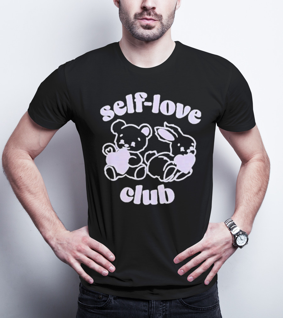 Self-Love Club Bear And Bunny Hearts T-Shirt