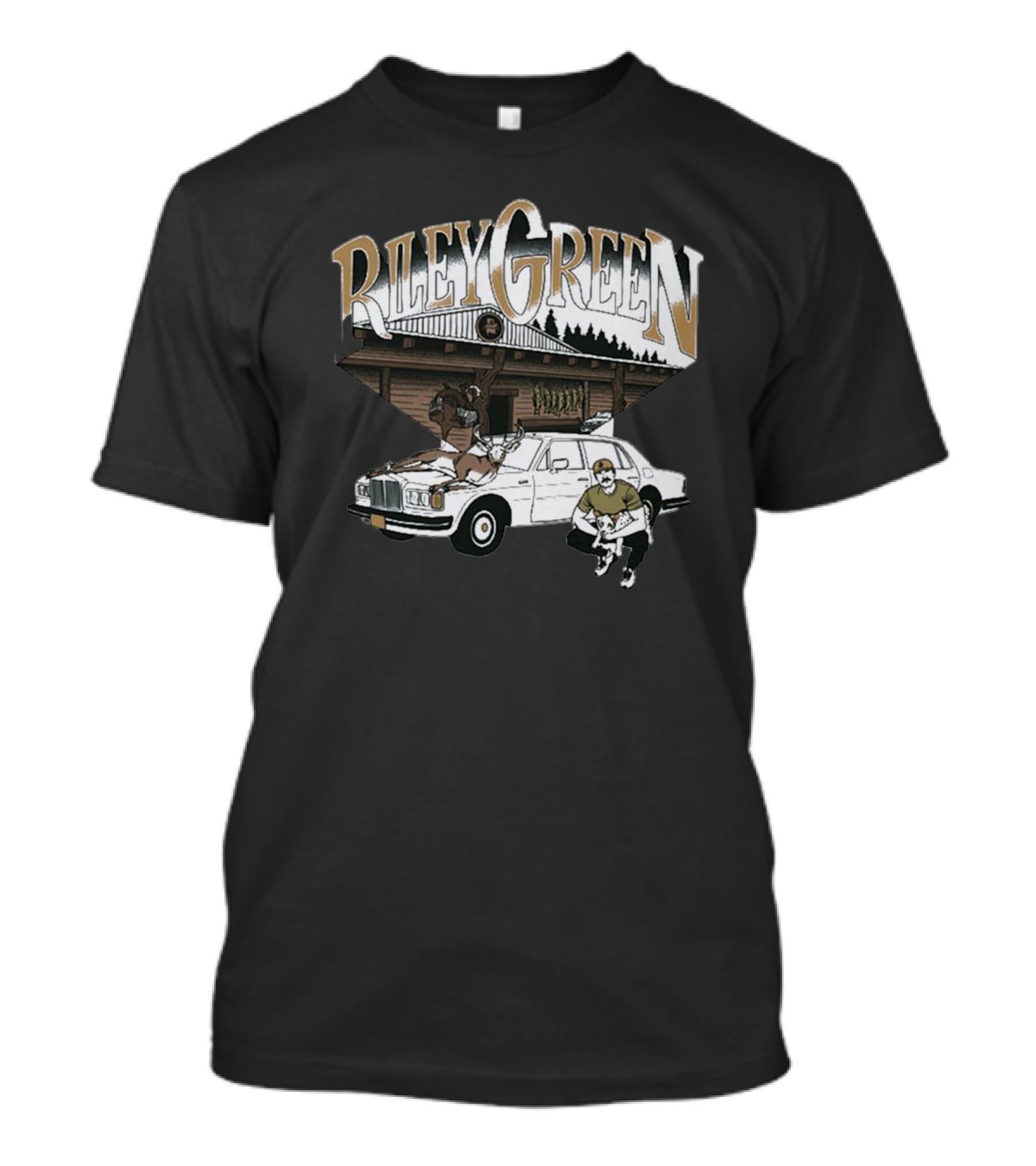 Riley Green Rustic Cabin Car Scene T-Shirt