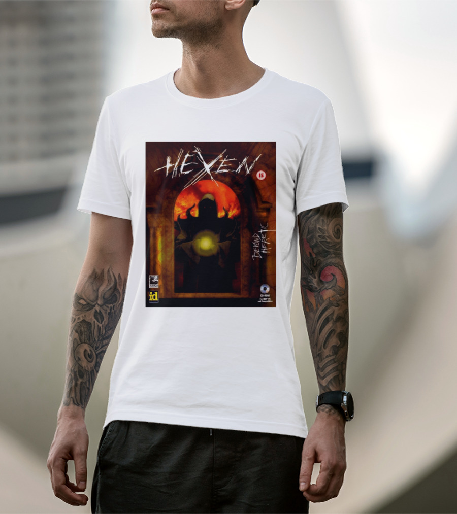 Hexen Beyond Heretic Video Game Cover Phil Spencer Wearing T-Shirt