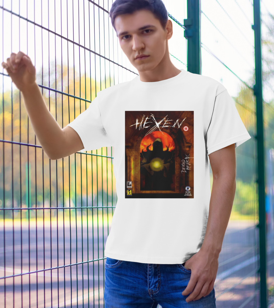Hexen Beyond Heretic Video Game Cover Phil Spencer Wearing T-Shirt