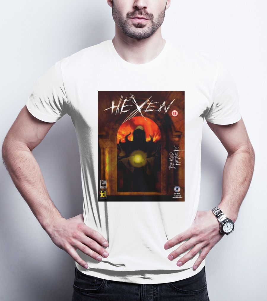 Hexen Beyond Heretic Video Game Cover Phil Spencer Wearing T-Shirt