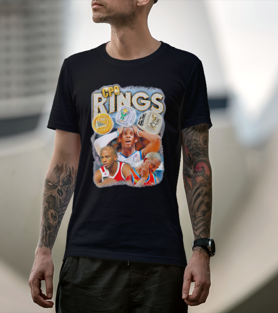CP0 Rings Basketball Legacy With Golden State Warriors Boston Celtics And San Antonio Spurs Symbols T-Shirt