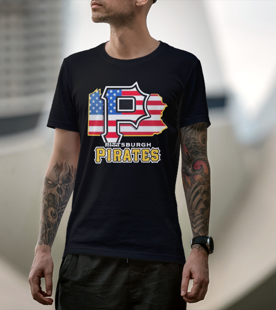 Pittsburgh Pirates American Flag Pennsylvania T-Shirt