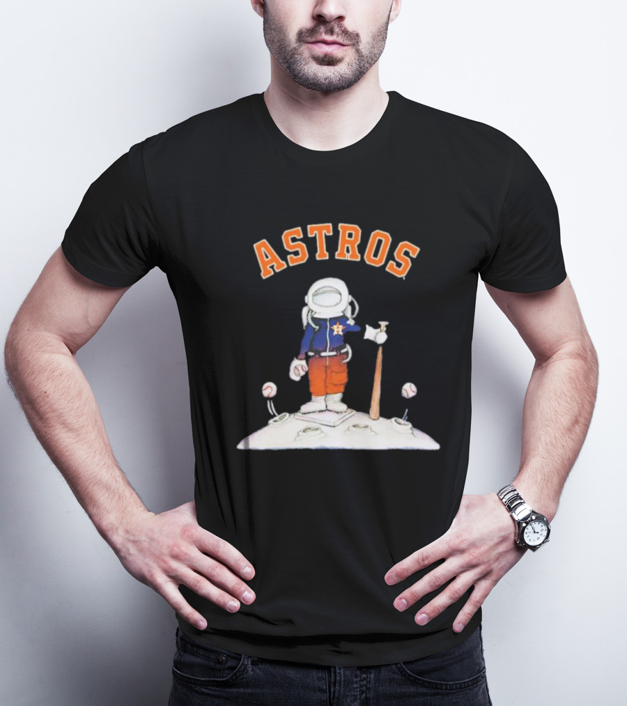 ASTROS Houston Astronaut Baseball Moon Landing T-Shirt