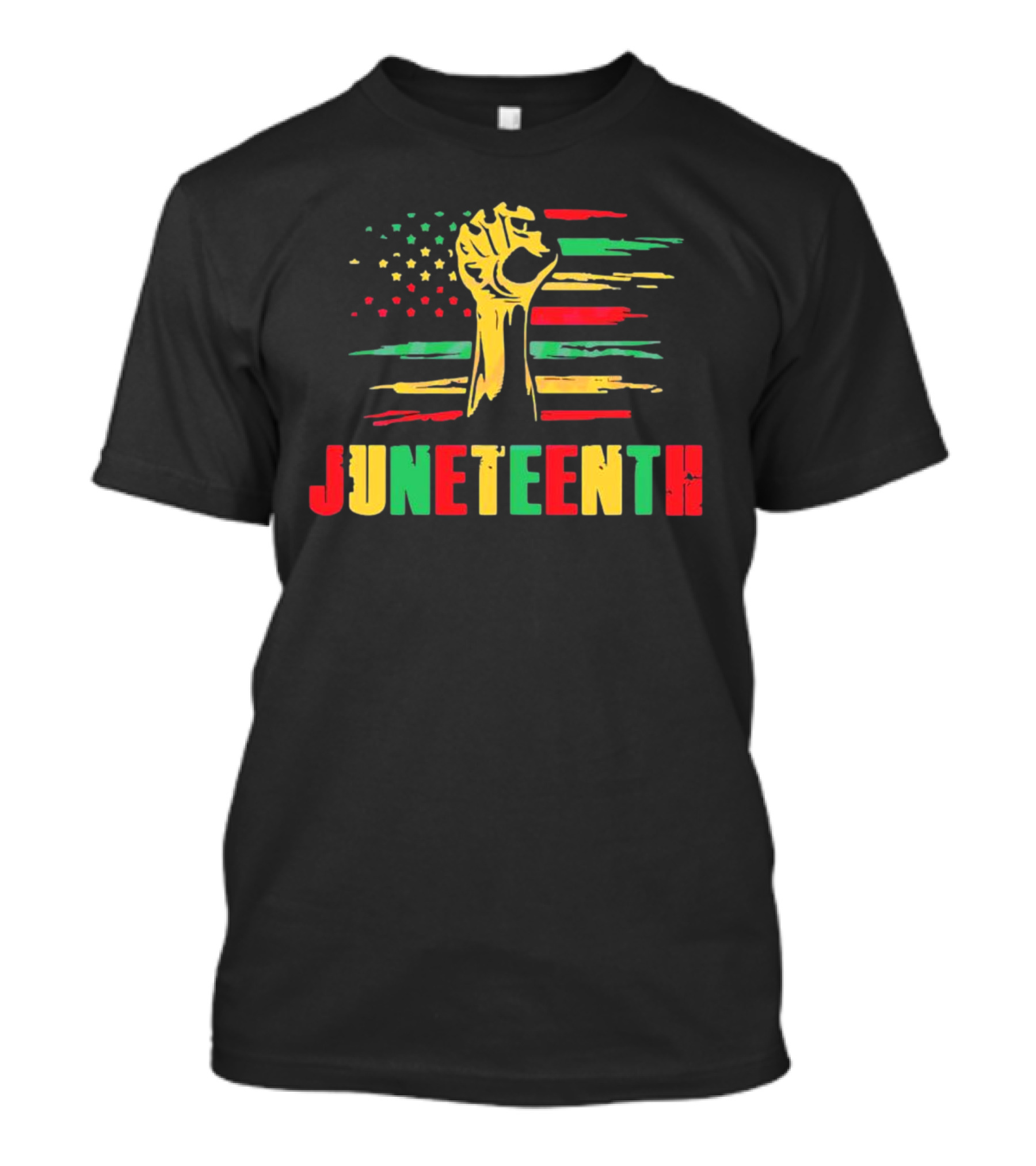 Juneteenth Strong Fist Black History Month American Flag T-Shirt