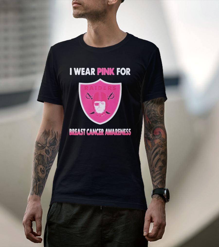 Las Vegas Raiders I Wear Pink For Breast Cancer Awareness T-Shirt