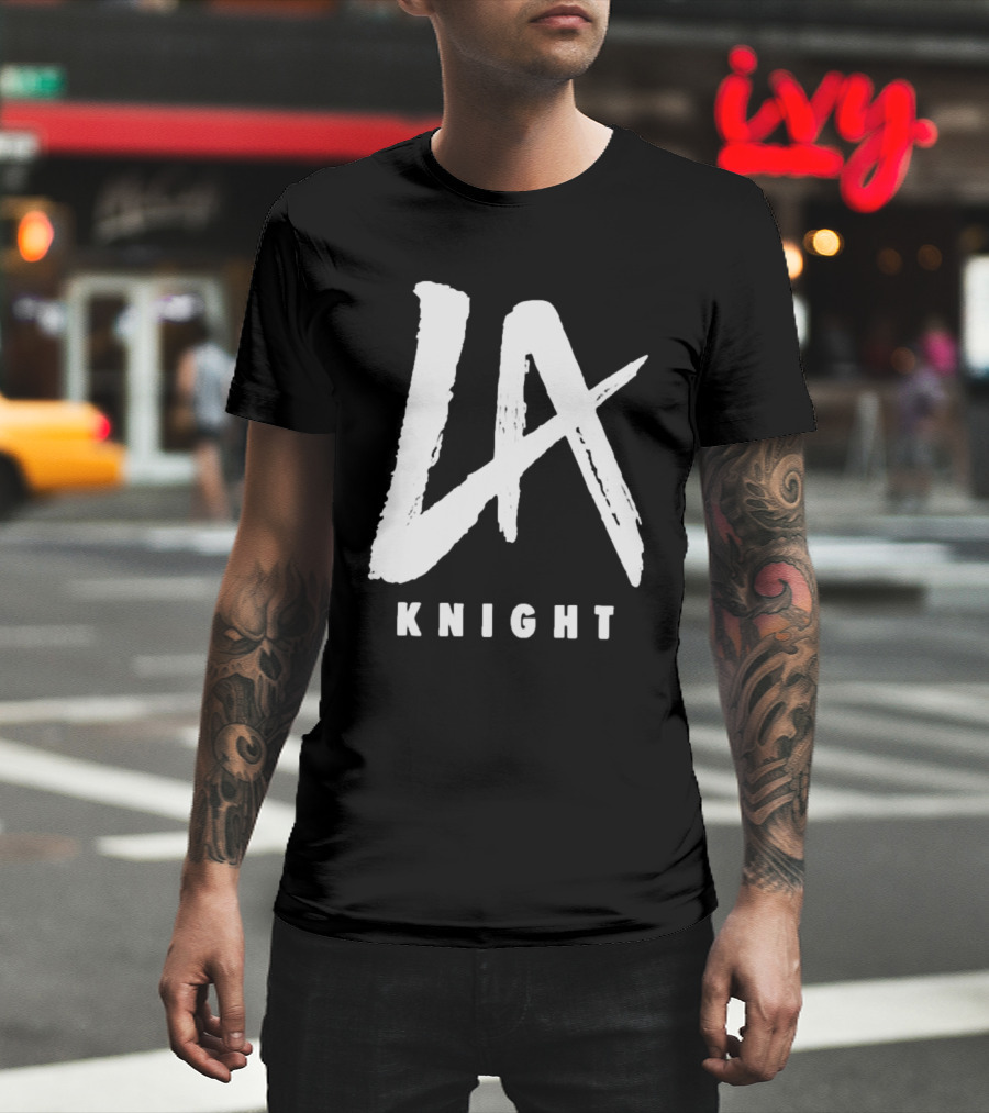 LA Knight Black Handwritten T-Shirt