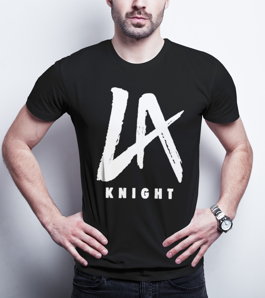 LA Knight Black Handwritten T-Shirt
