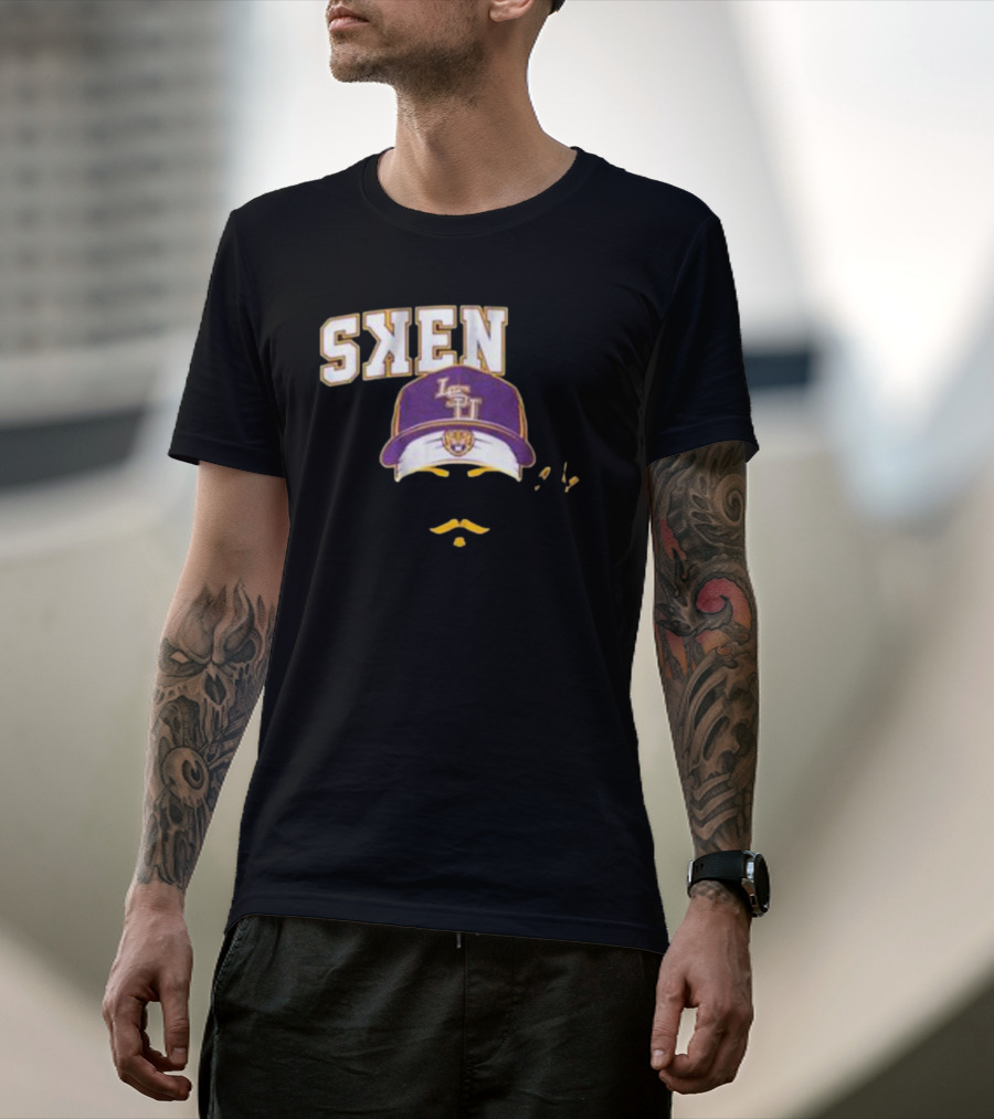 LSU Baseball Paul Skenes Stache Cap T-Shirt