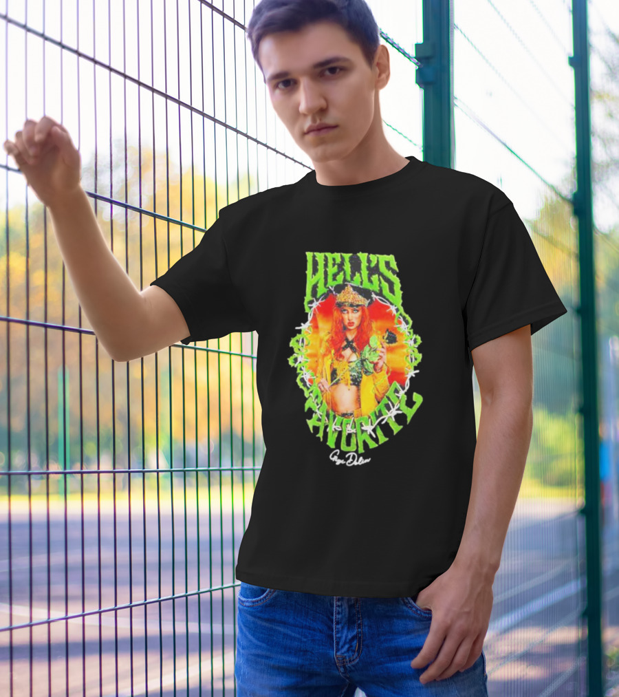 Hell's Favorite Gigi Dolin Barbed Wire Crown And Green Flames T-Shirt