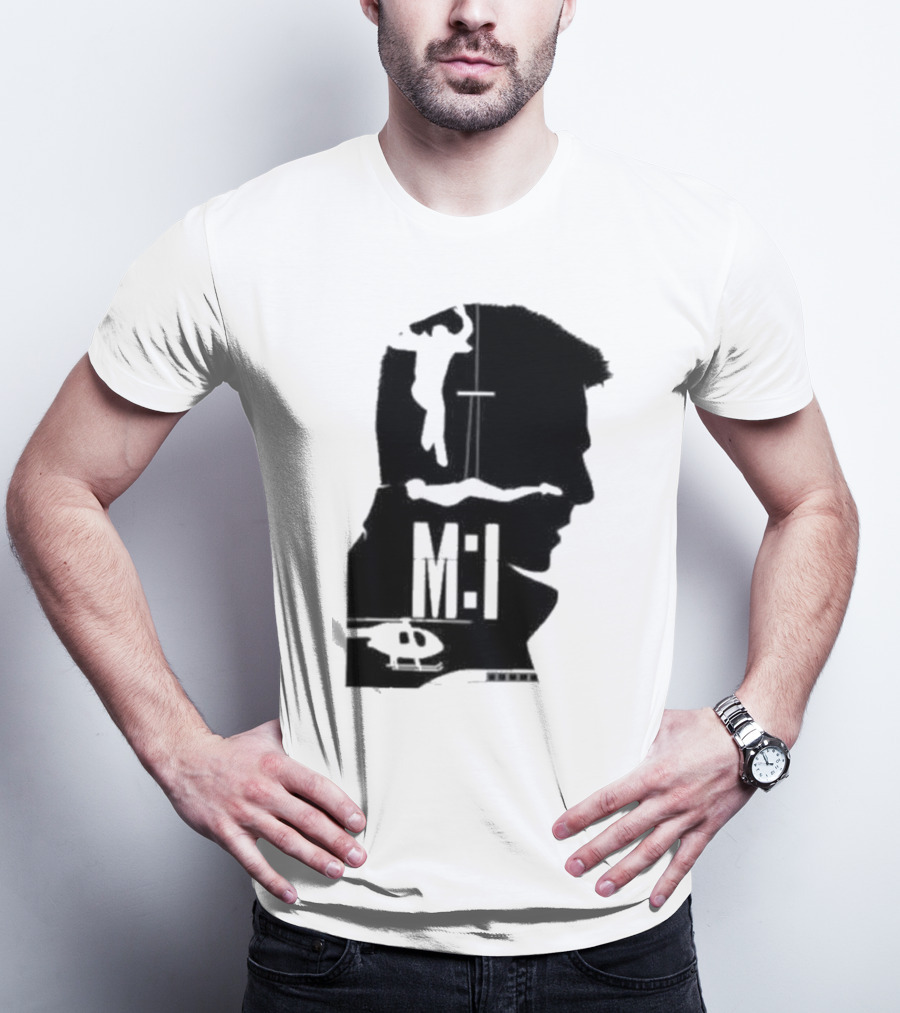 Mission Impossible Series MI Essential Silhouette And Helicopter Scene T-Shirt