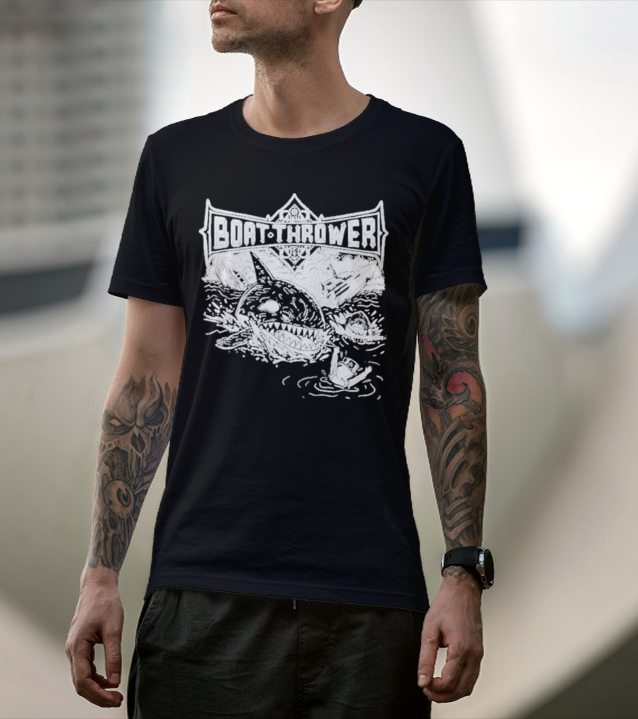 BOAT THROWER Shark Battle Adventure T-Shirt