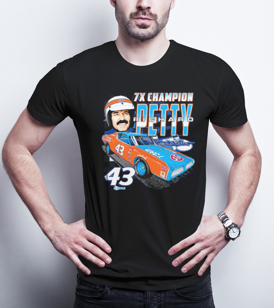 7X Champion Richard Petty Number 43 Car Racing LEGACY Motor Club Team Collection T-Shirt