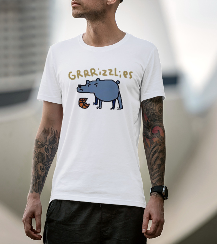 GRRRizzlies Cartoon Bear With Basketball T-Shirt