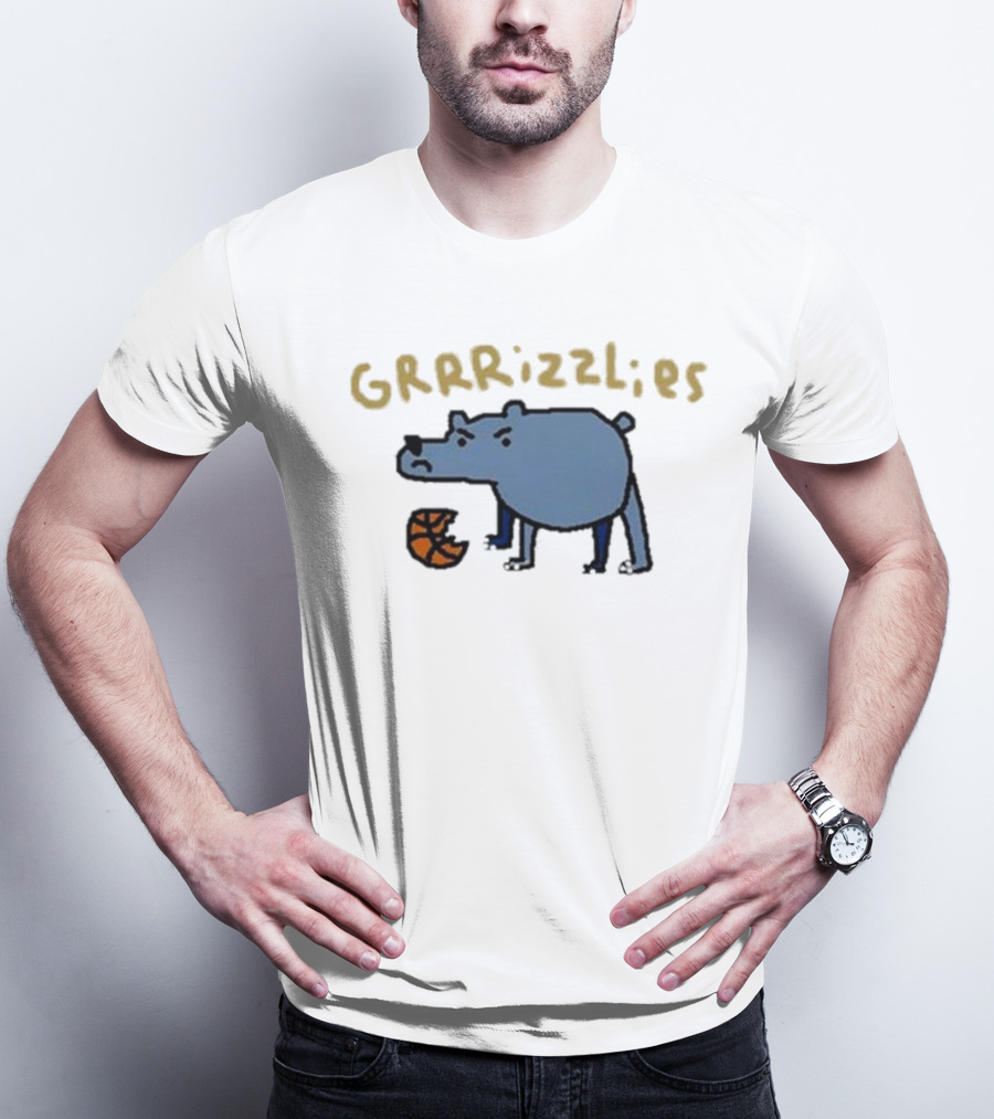 GRRRizzlies Cartoon Bear With Basketball T-Shirt