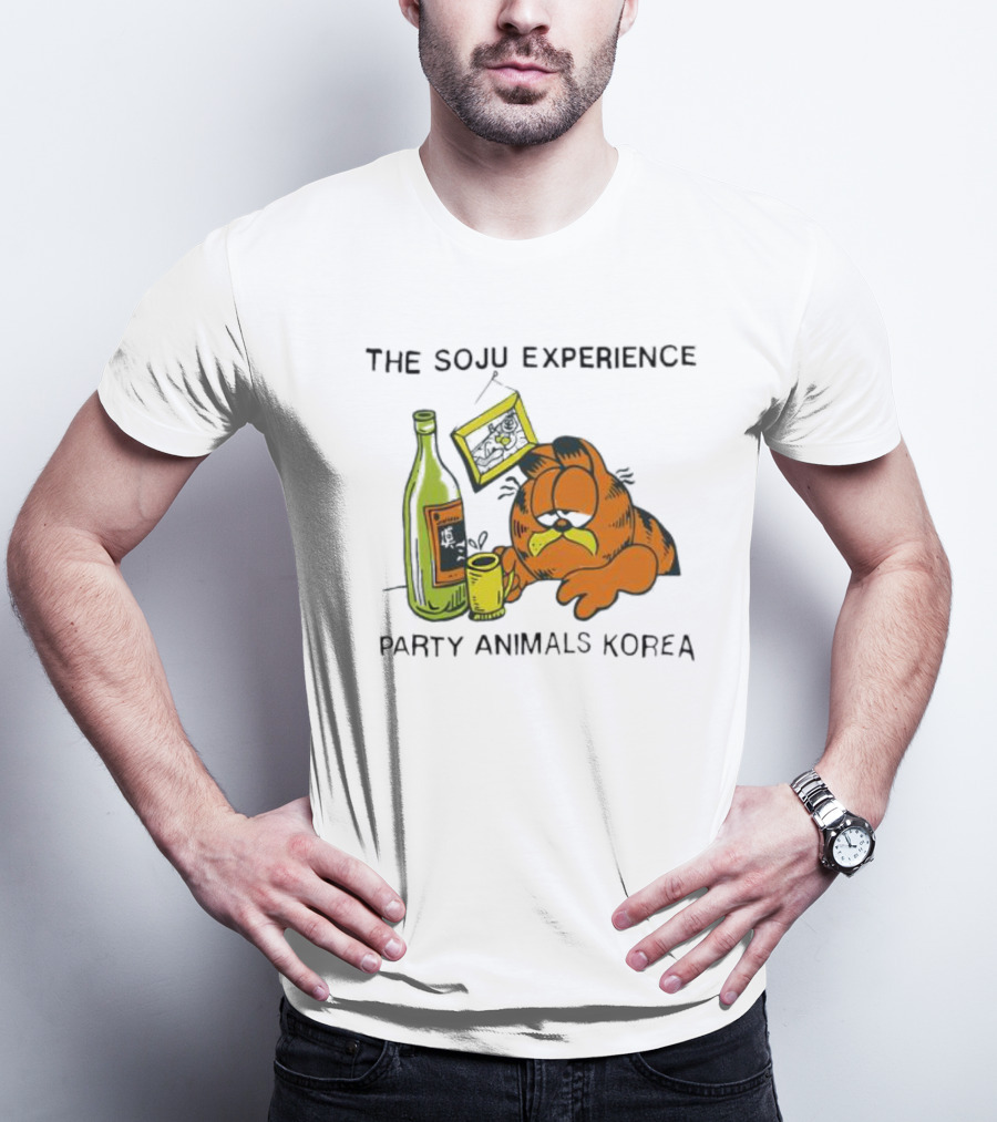 Garfield The Soju Experience Party Animals Korea T-Shirt