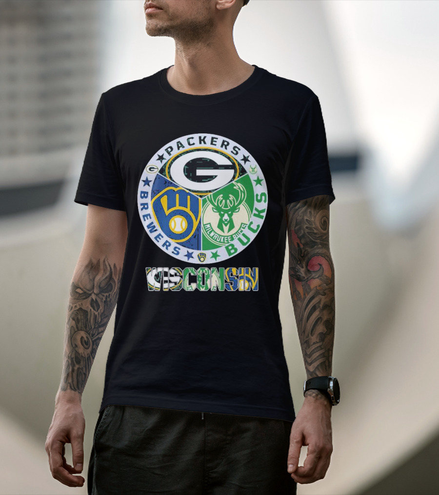 Packers Brewers Milwaukee Bucks Wisconsin T-Shirt