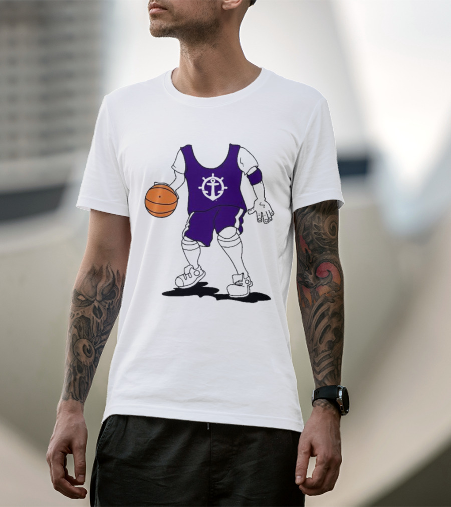 University Of Portland Basketball Player Purple Team T-Shirt