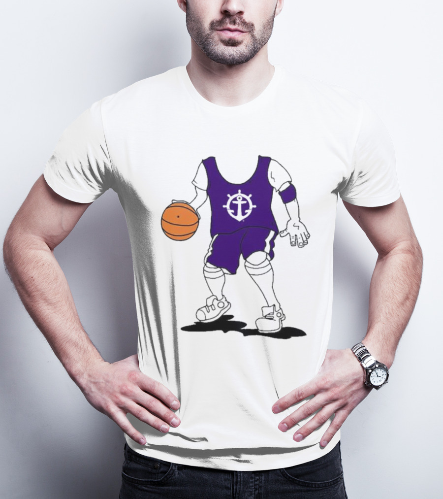 University Of Portland Basketball Player Purple Team T-Shirt