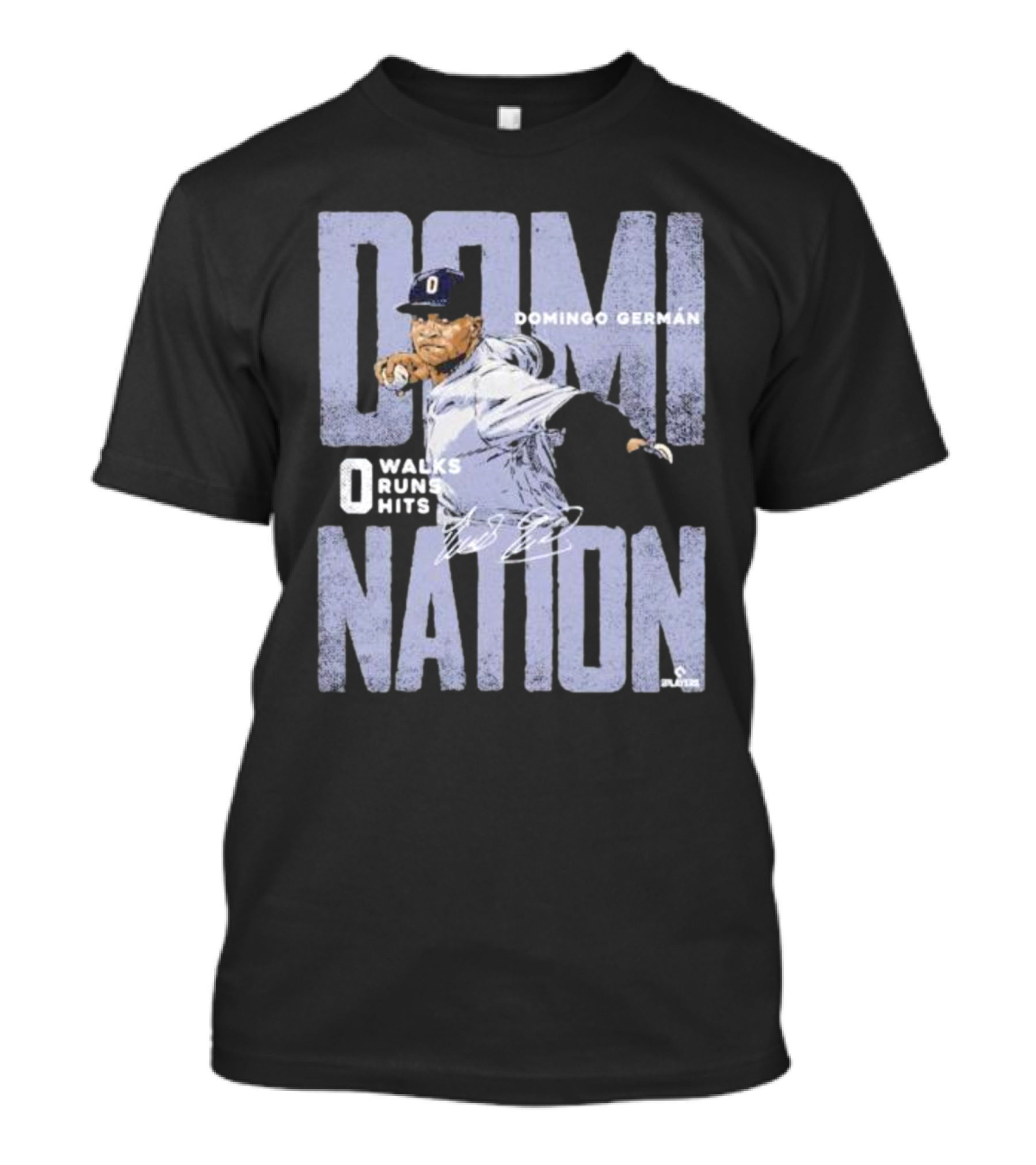 Domingo German New York Domination 0 Walks 0 Runs 0 Hits Perfect Game Signature T-Shirt