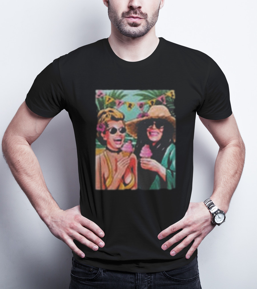 St Tropez Ice Cream Smiles Sunglasses And Sunhats T-Shirt